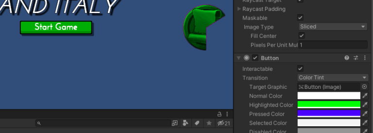 Unity UI. Button . Разбираем кнопки и их анимации– GeekStand
